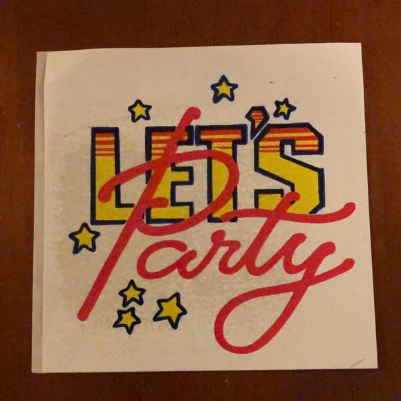 Accents | Vintage Lets Party Sticker | Poshmark